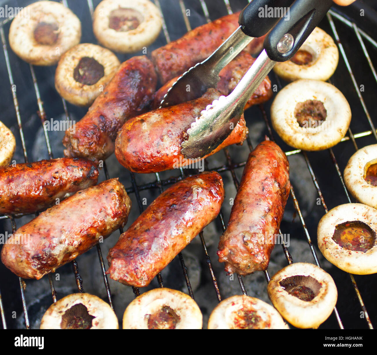 Grilled meat on barbecue Stock Photo - Alamy