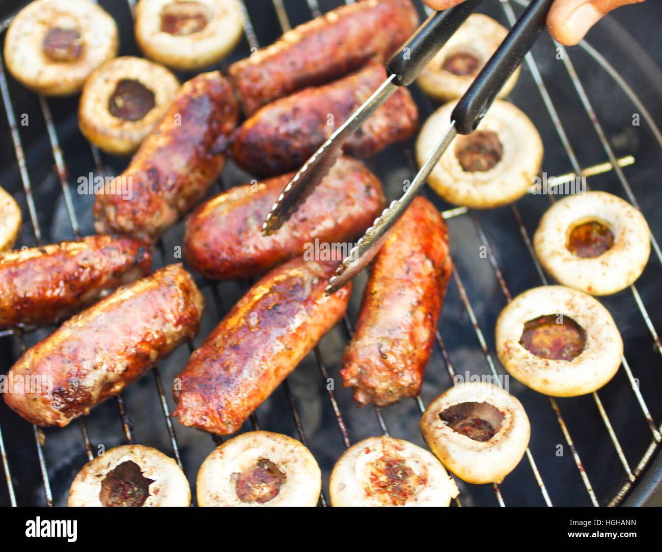 Grilled meat on barbecue Stock Photo - Alamy