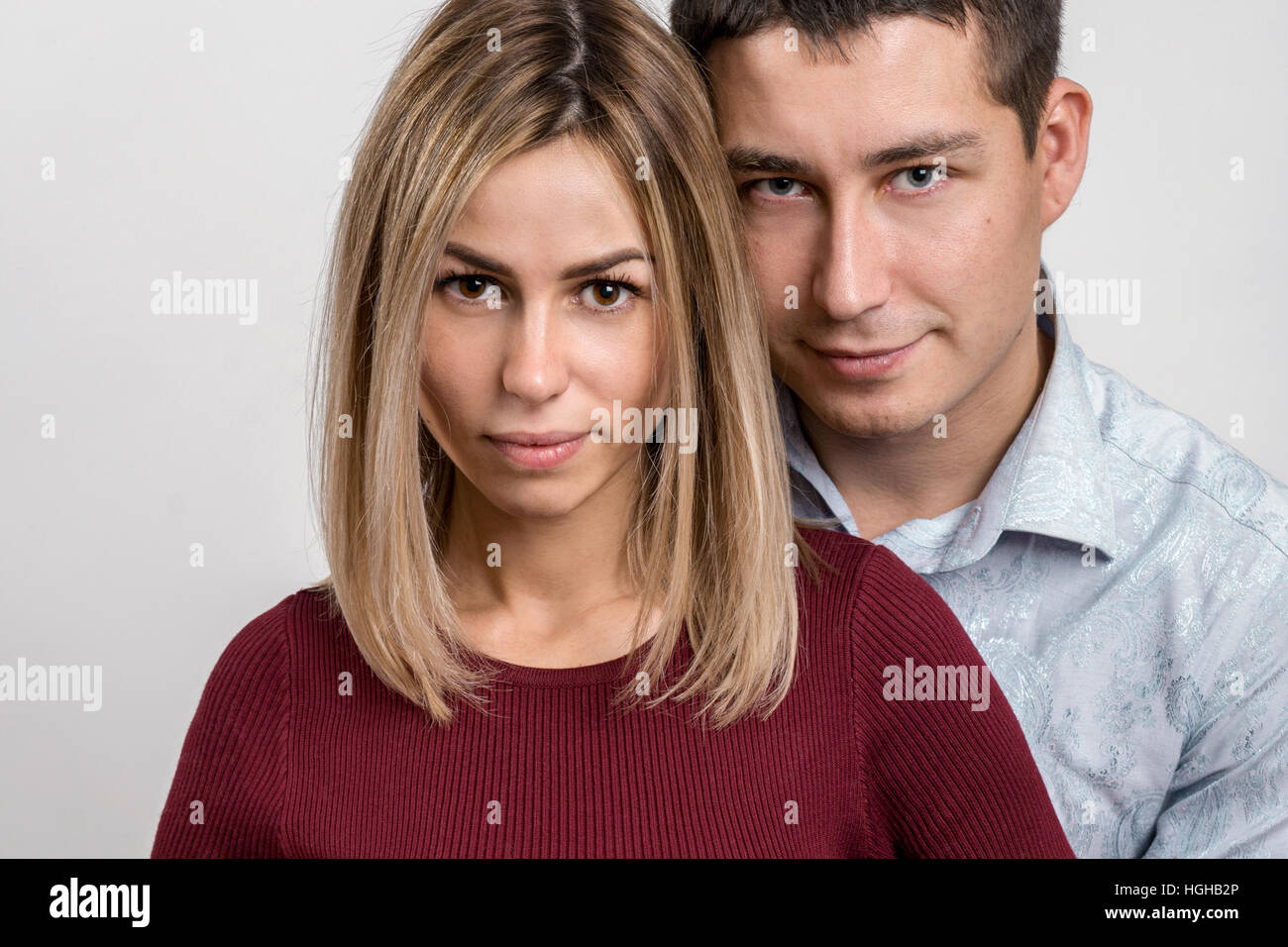 Man And Woman Portrait Of A Beautiful Heterosexual Couple Face