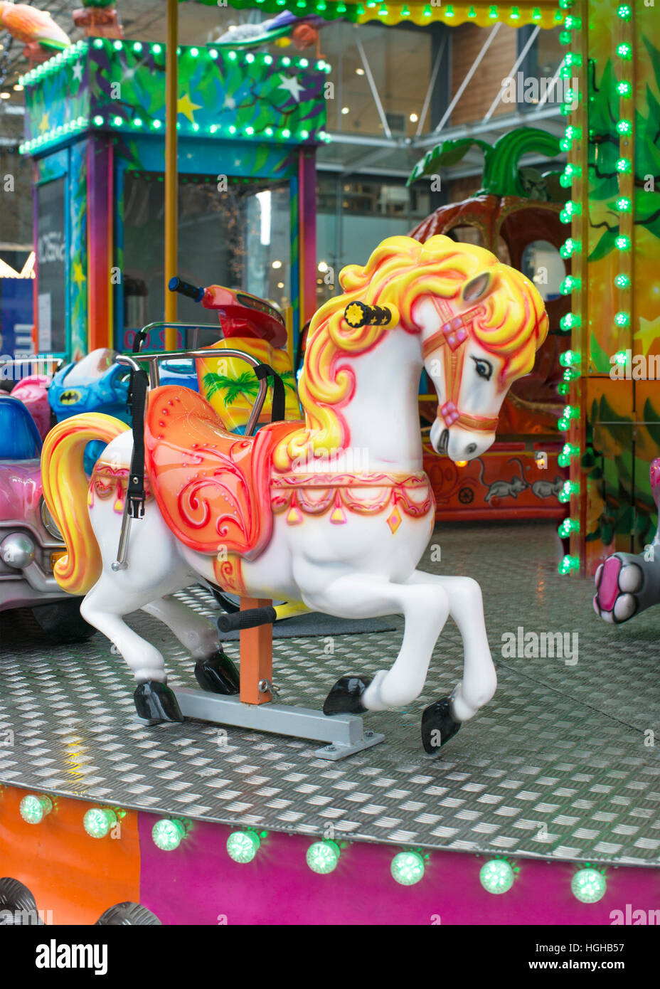 British carousel roundabout funfair fun fair great britain ride ground ...