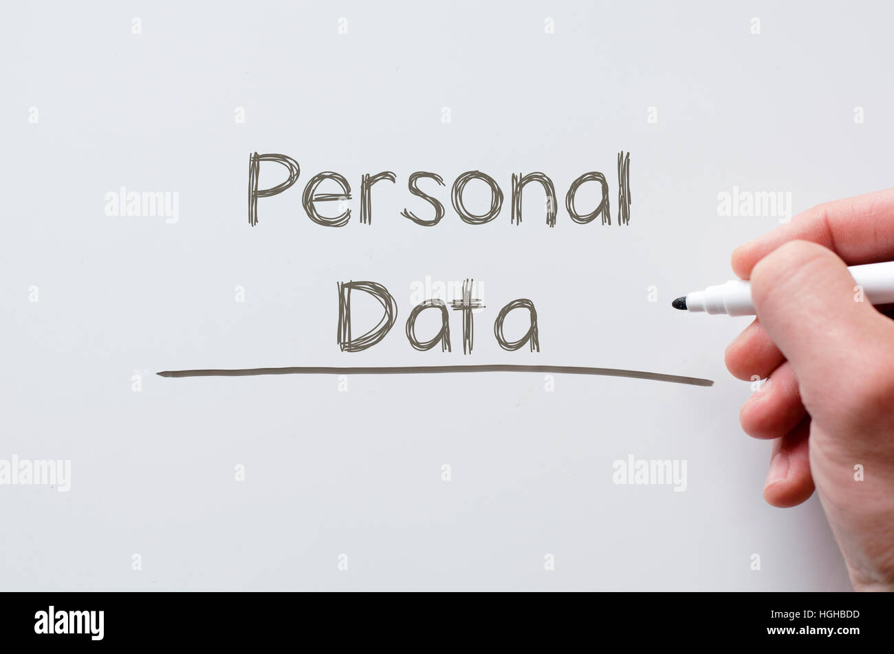 Human hand writing personal data on whiteboard Stock Photo - Alamy