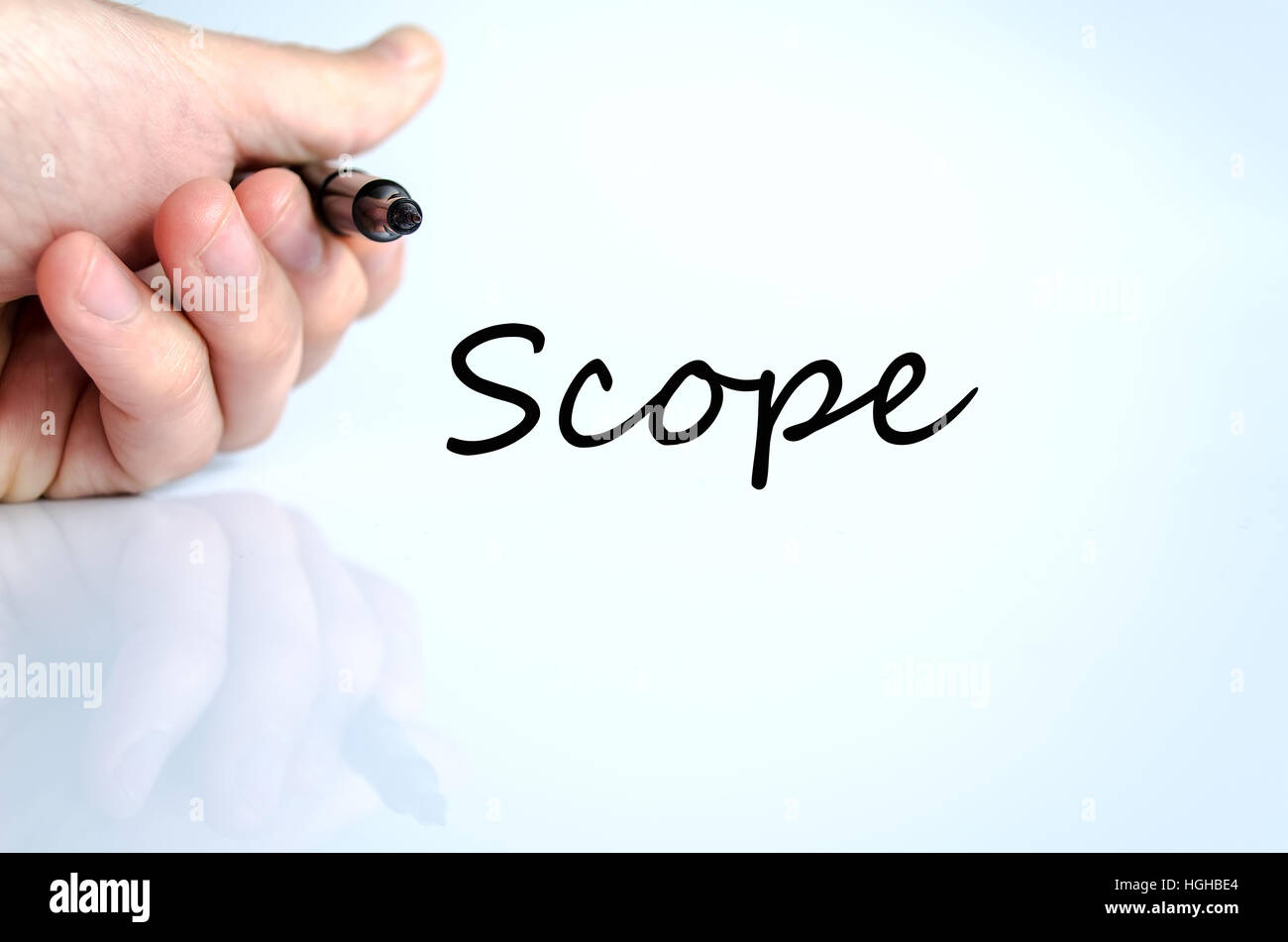 Scope text concept isolated over white background Stock Photo - Alamy