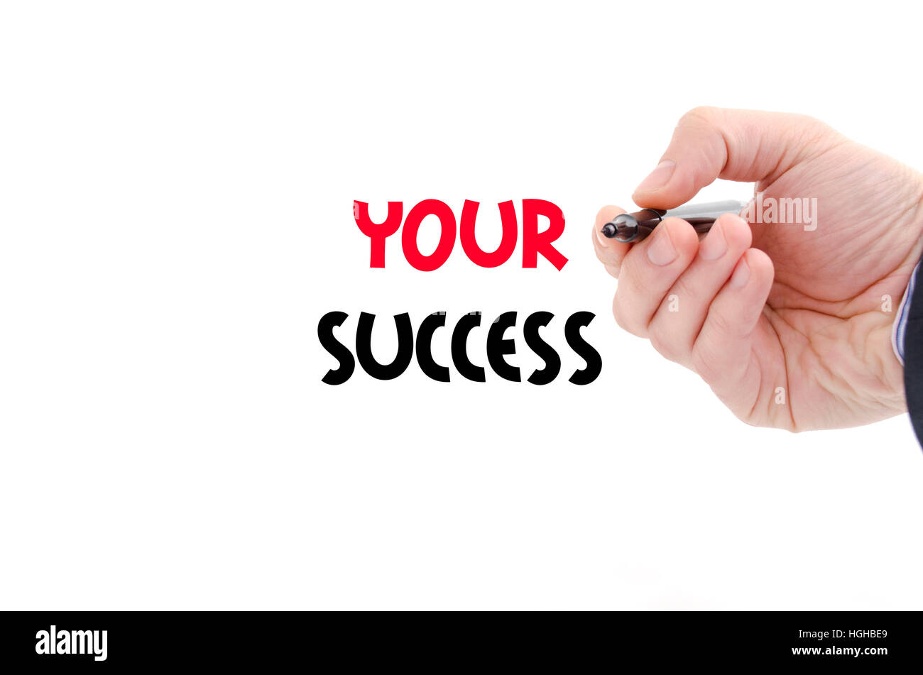Your success text concept isolated over white background Stock Photo ...