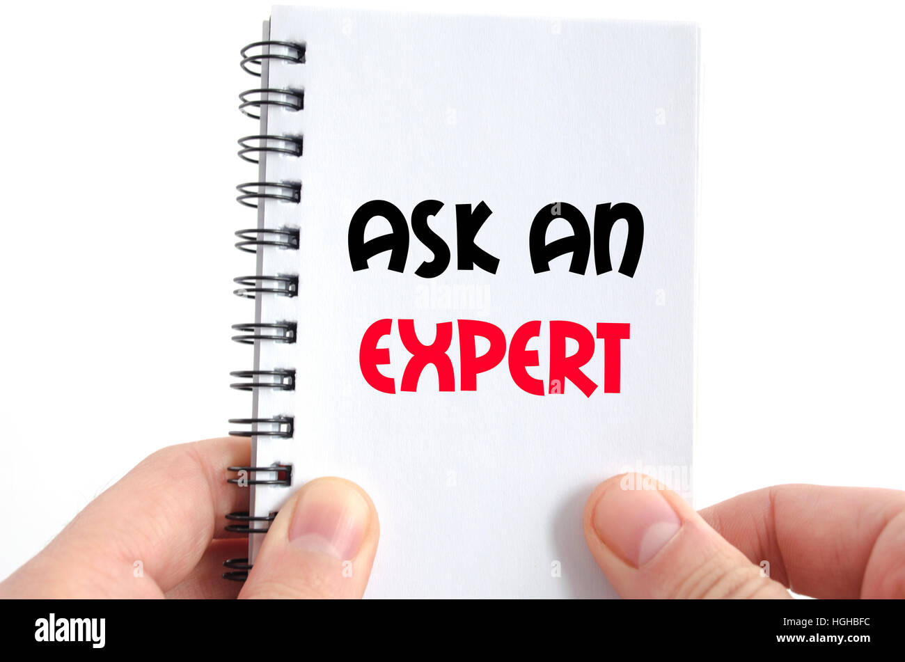 Ask an expert text concept isolated over white background Stock Photo ...