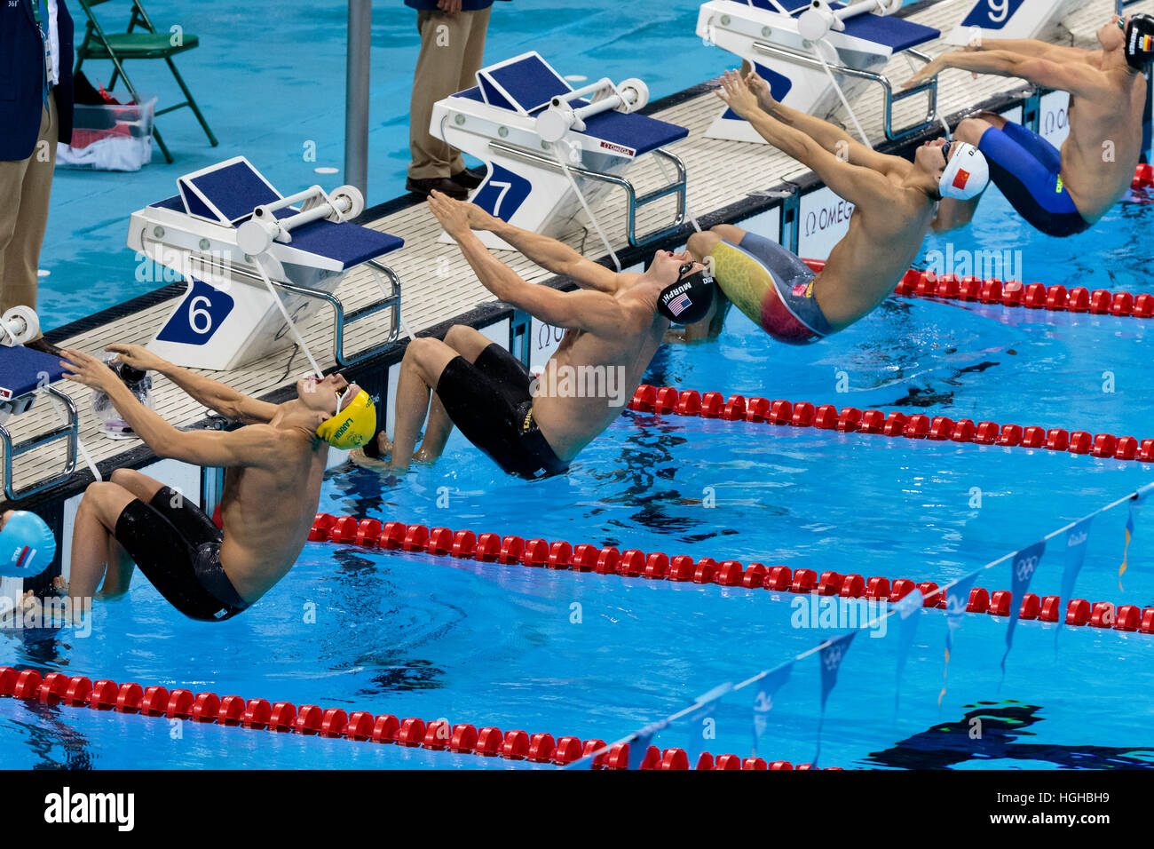 Rio de Janeiro, Brazil. 11 August 2016. Ryan Murphy (USA) winner ...