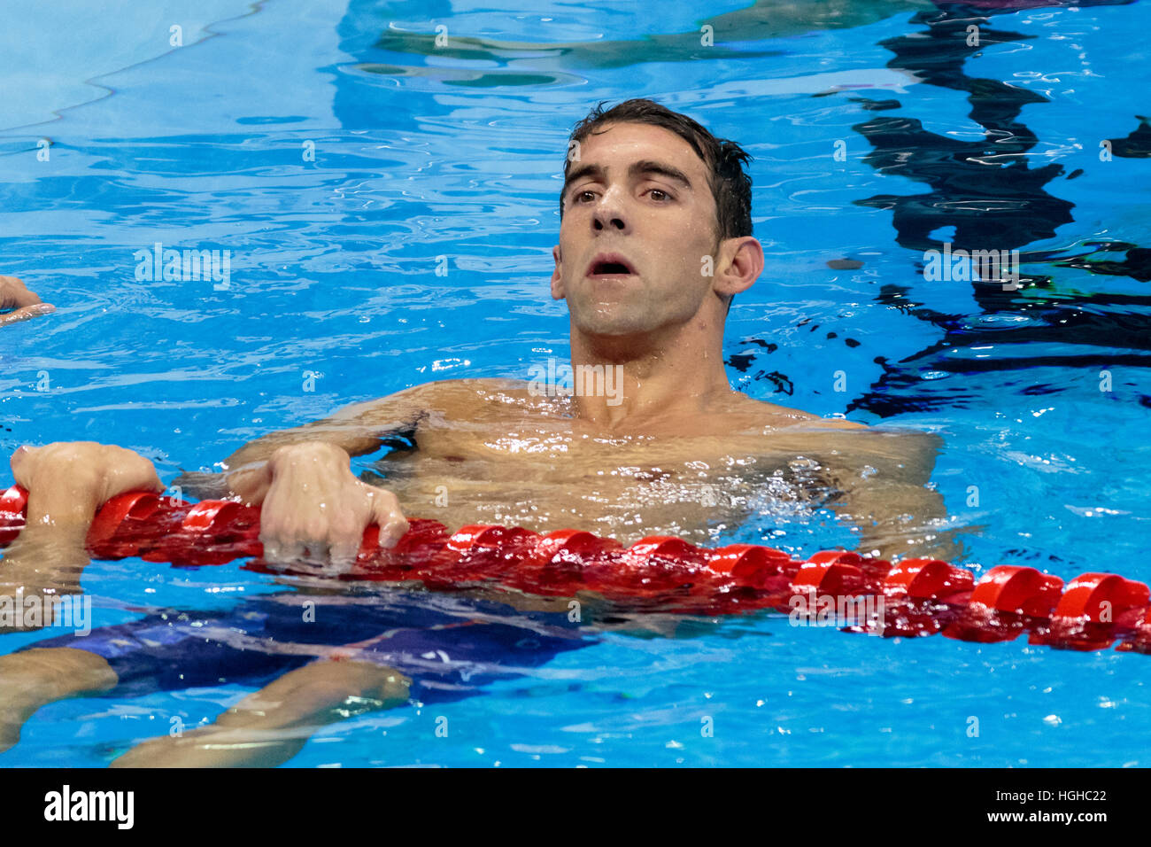 Rio de Janeiro, Brazil. 11 August 2016. Michael Phelps (USA) winner ...