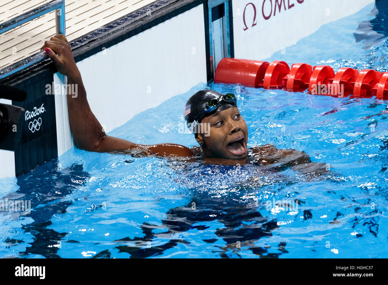 Rio de Janeiro, Brazil. 11 August 2016. Simone Manuel (USA) silver ...