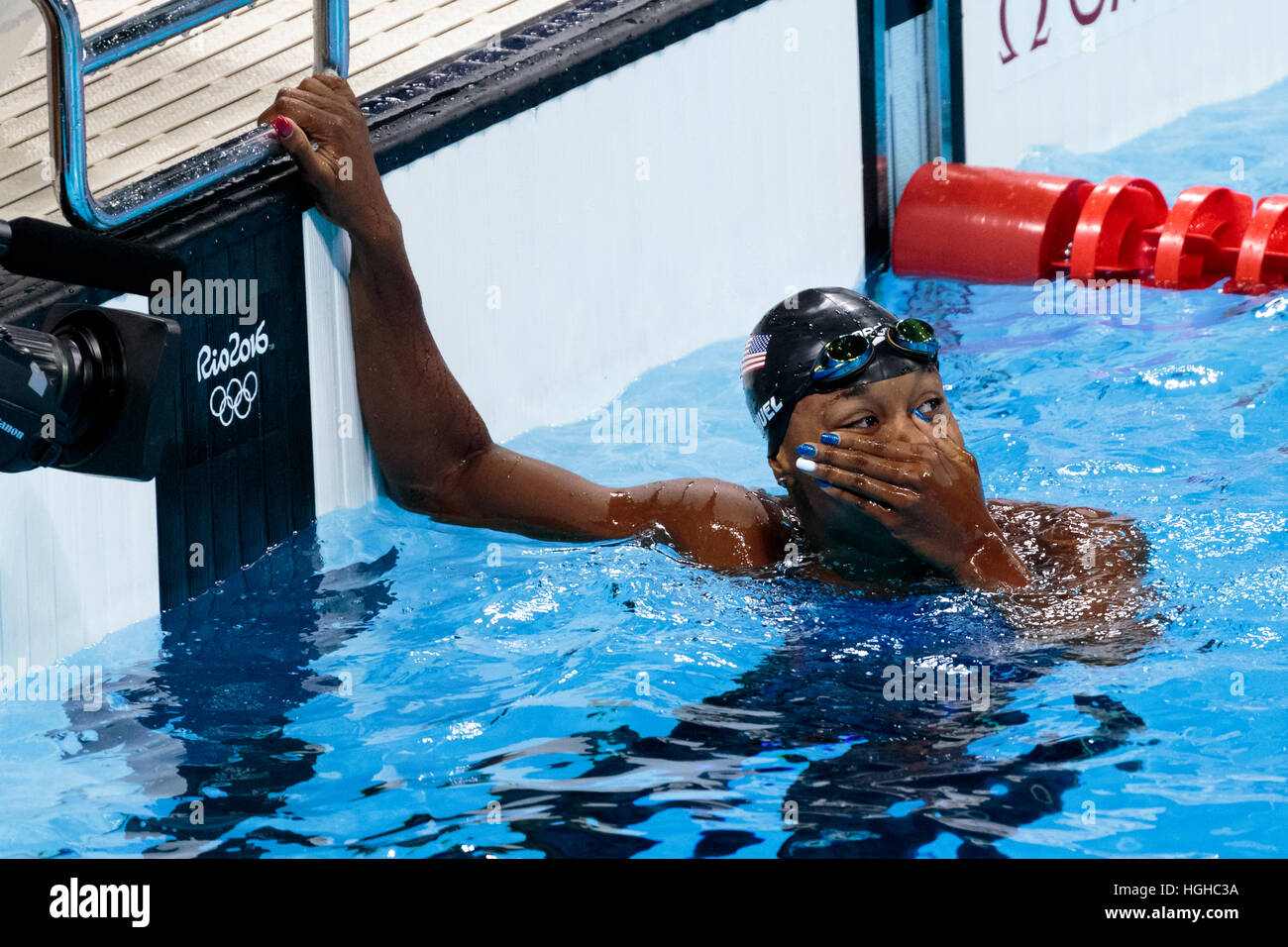 Rio de Janeiro, Brazil. 11 August 2016. Simone Manuel (USA) silver ...