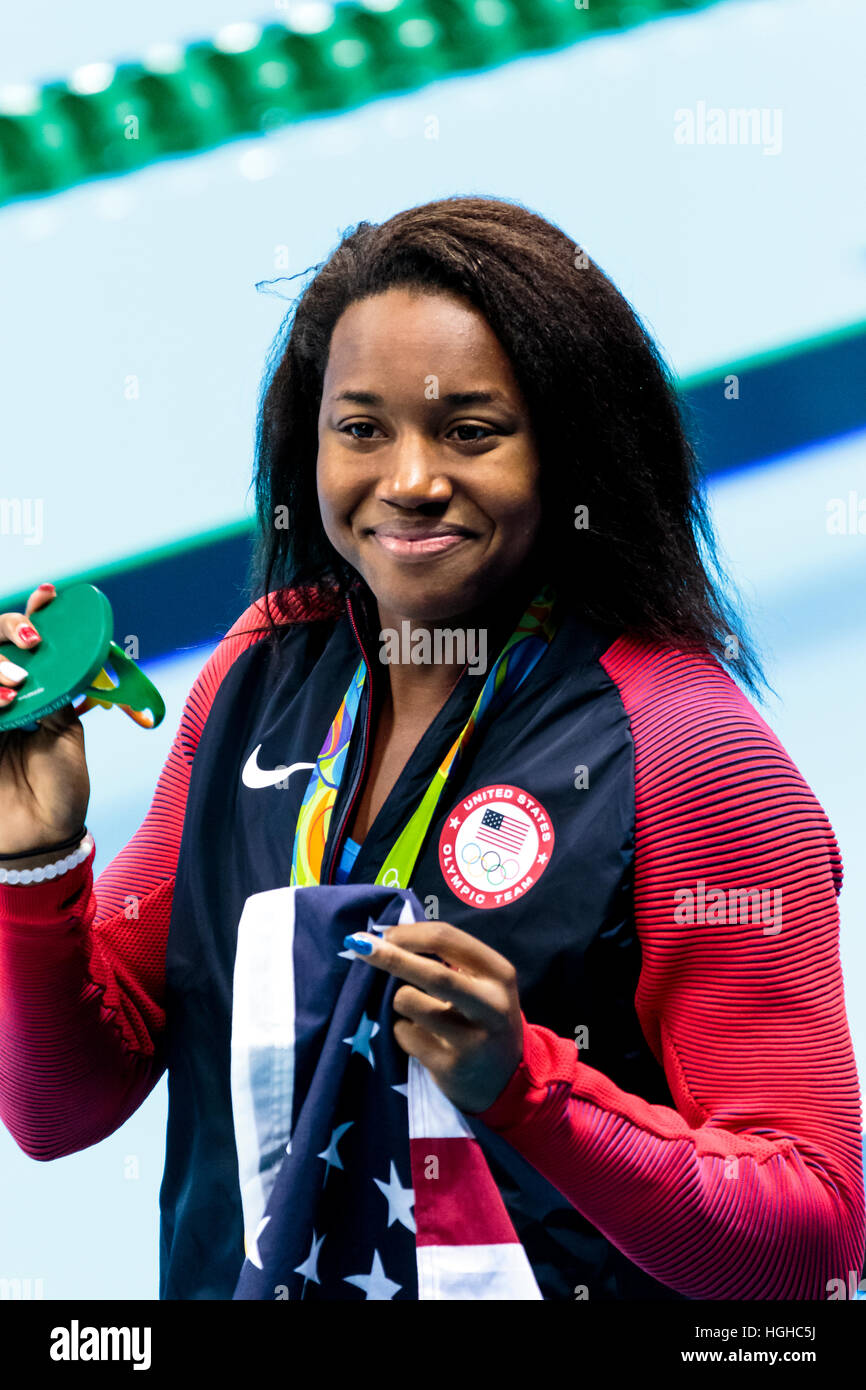 Rio de Janeiro, Brazil. 11 August 2016. Simone Manuel (USA) silver ...