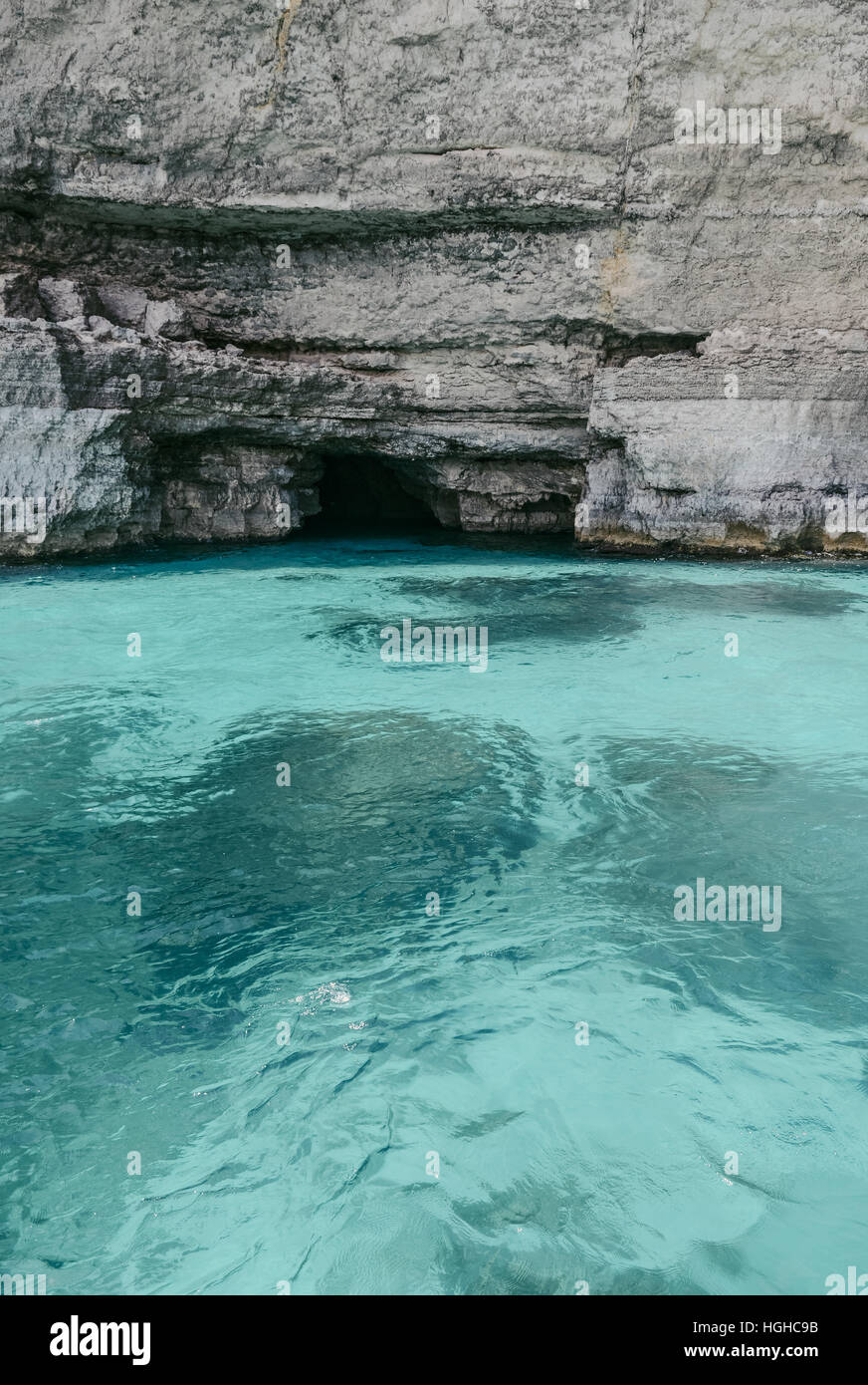 Bright blue water bay Stock Photo - Alamy