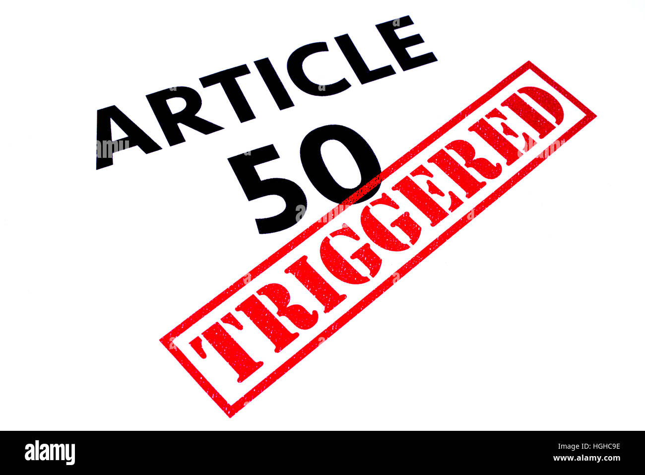 ARTICLE 50 title rubber stamped as TRIGGERED Stock Photo - Alamy