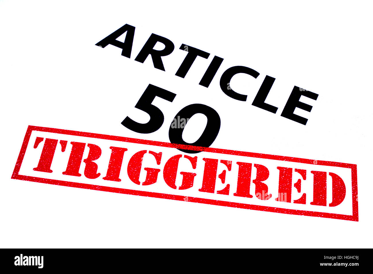 ARTICLE 50 title rubber stamped as TRIGGERED Stock Photo - Alamy