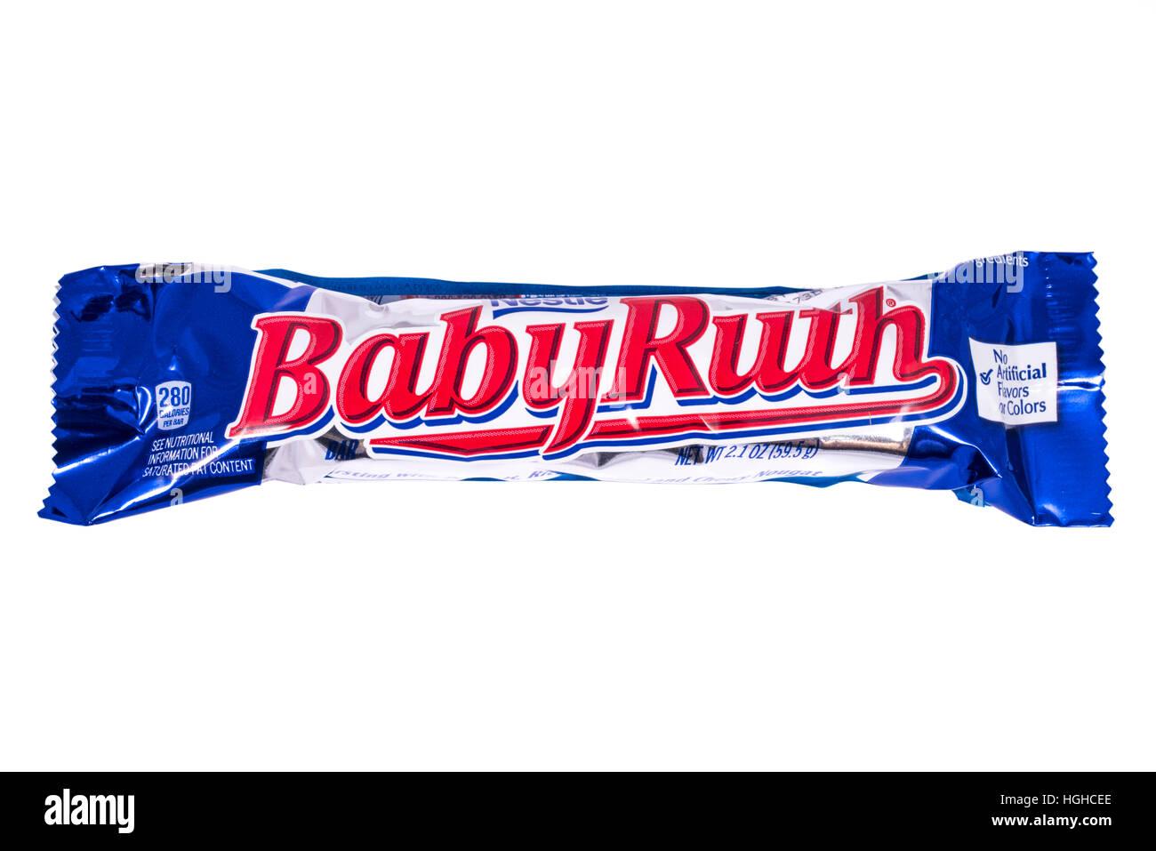 LONDON, UK - JANUARY 4TH 2017: A studio shot of a Baby Ruth chocolate ...