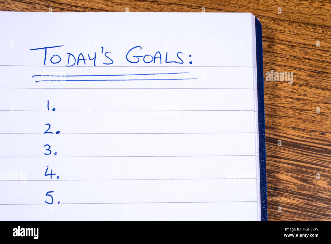 Checklist todays goals hi-res stock photography and images - Alamy