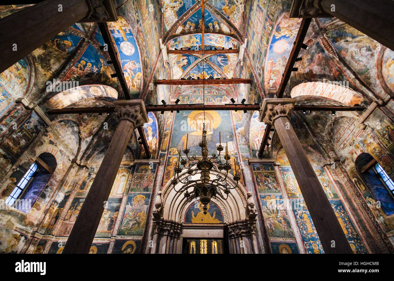 Interior of Serbian Orthodox Monastery Visoki Decani Stock Photo - Alamy