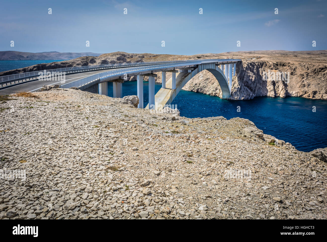 Paski most (Bridge of Island Pag) in Croatia, Europe Stock Photo - Alamy