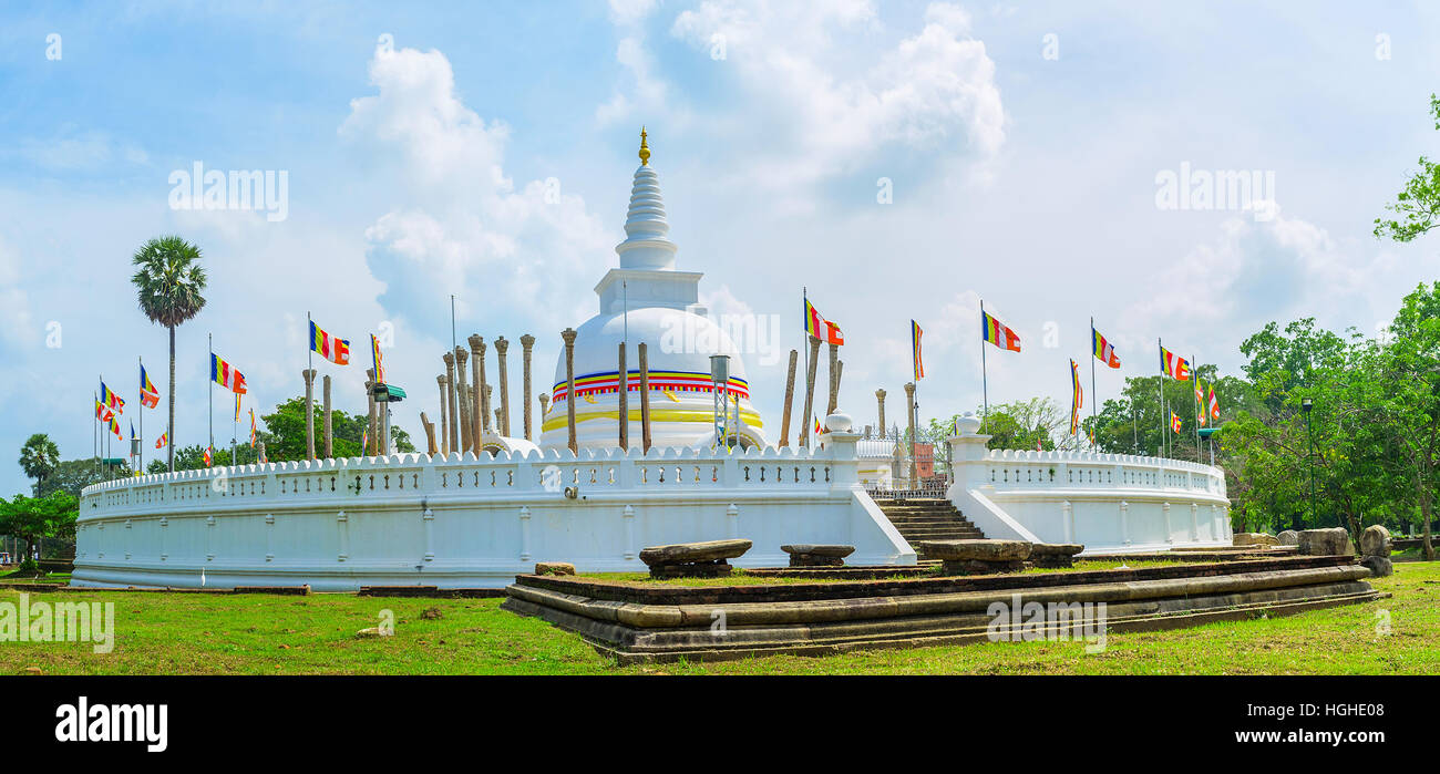 Panorama of Thuparamaya Dagoba, the first historical stupa built in Sri ...