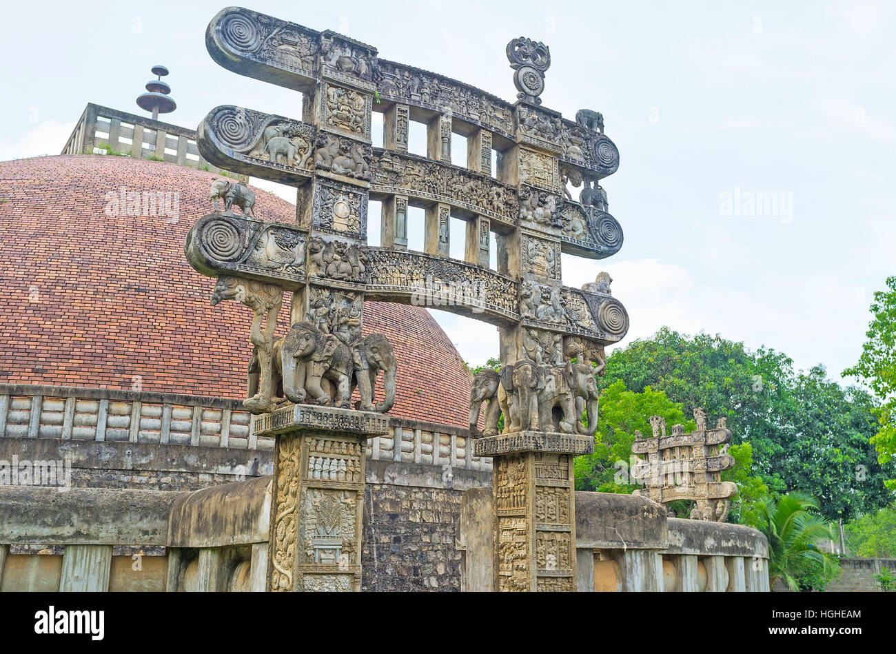 The Torana Gate of Stupa in Mihintale (replica of Great Sanchi Stupa in ...