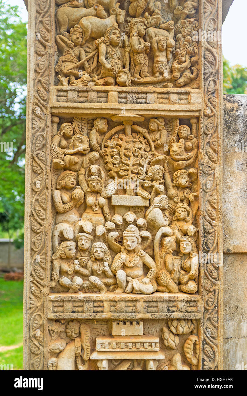The Torana Gate of Great Sanchi Stupa's replica in Mihintale decorated ...