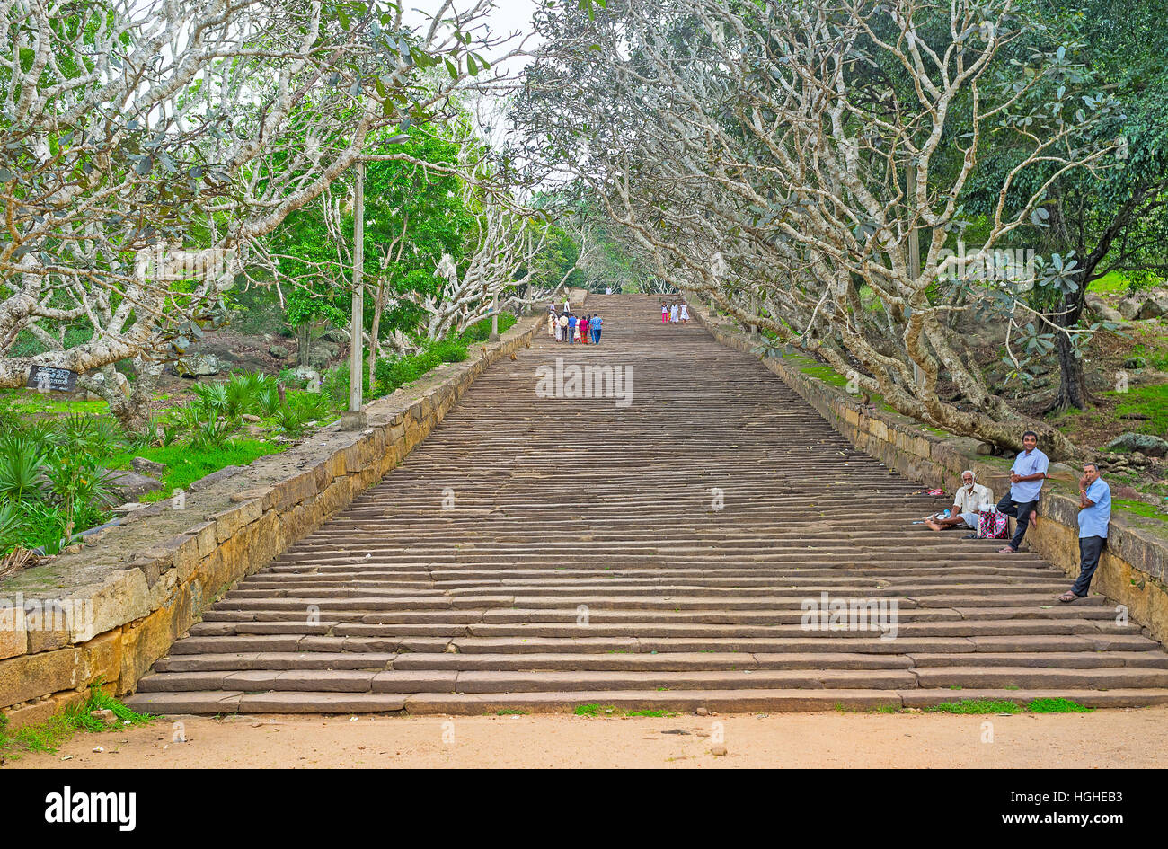 The long stone staircase leads to the Mihintale Monastery Complex ...