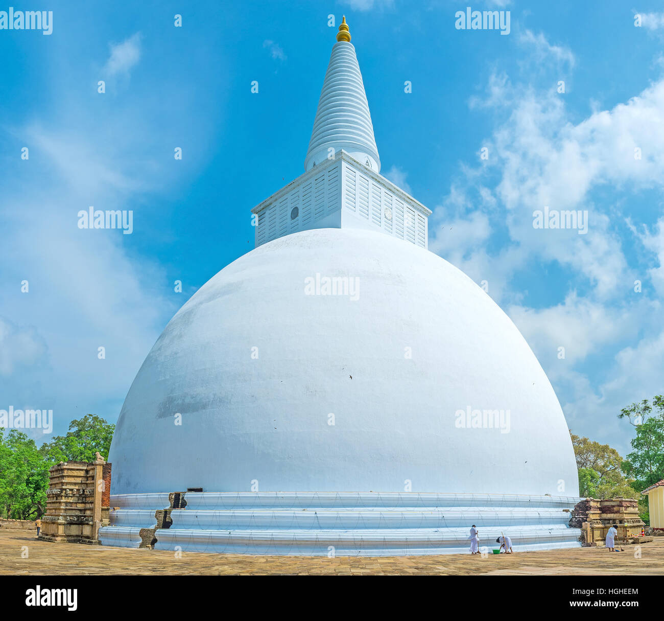 The medieval Mirisawetiya Stupa is the place of Buddhist pilgrimage and ...
