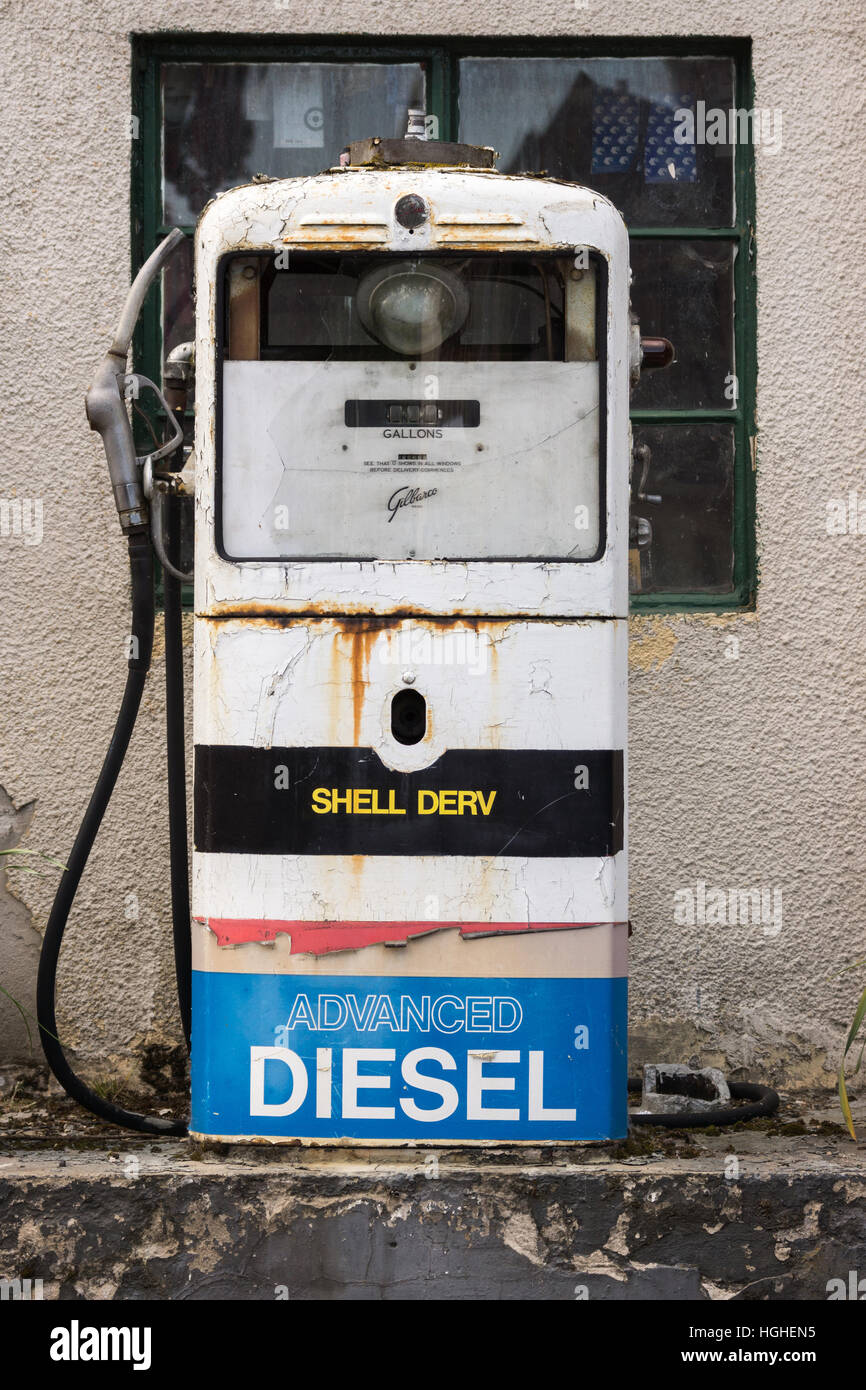 Old working Shell Diesel pump in street of Dornach Stock Photo - Alamy