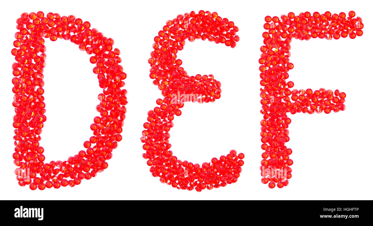 letters from beautiful red diamonds on a white with shadow Stock Photo ...