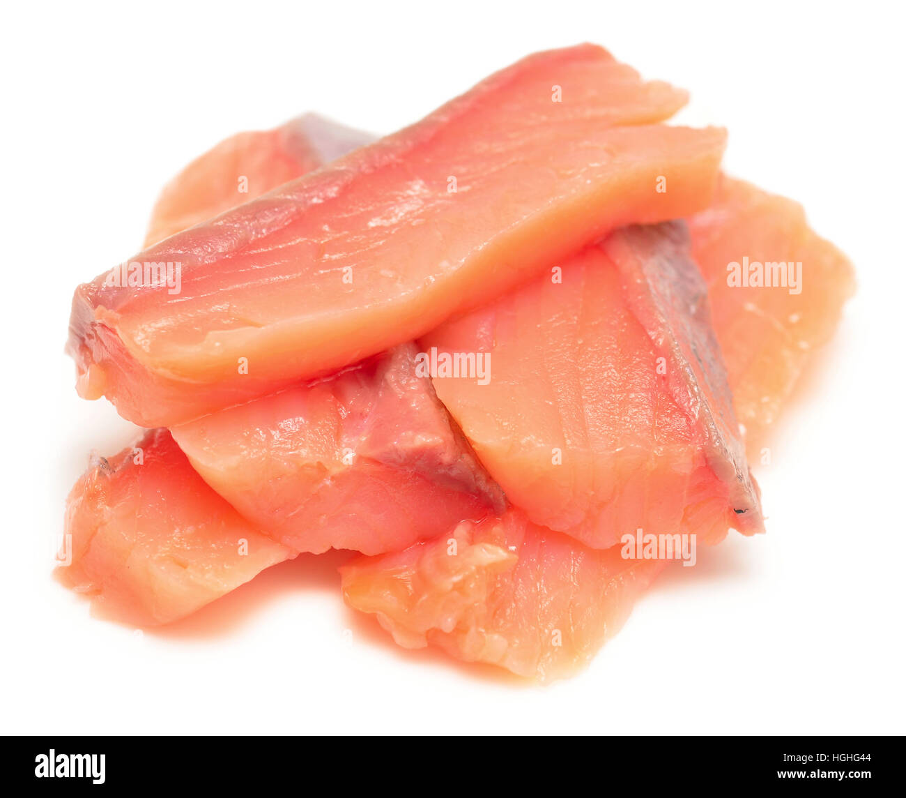 piece of red fish fillet isolated on white Stock Photo - Alamy