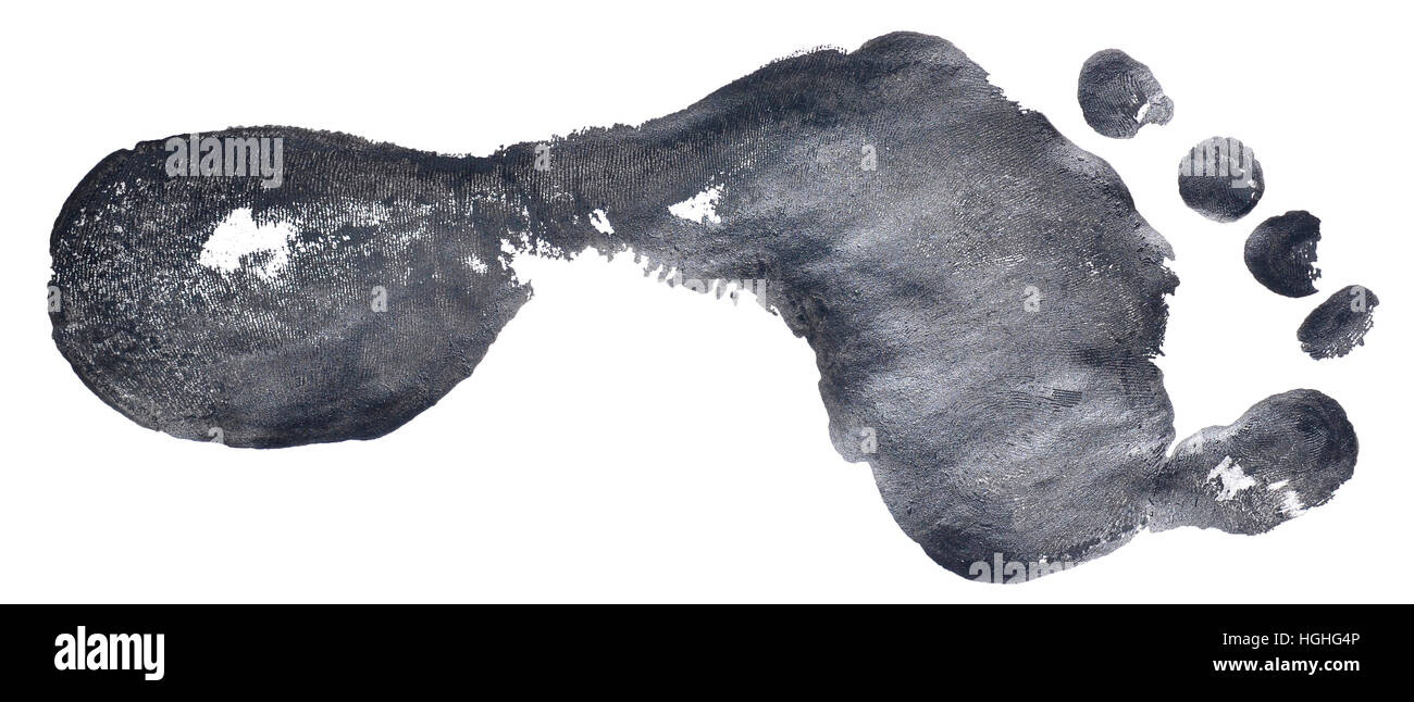 footprint isolated on a white background Stock Photo - Alamy