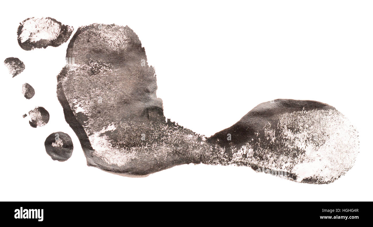 footprint isolated on a white background Stock Photo - Alamy