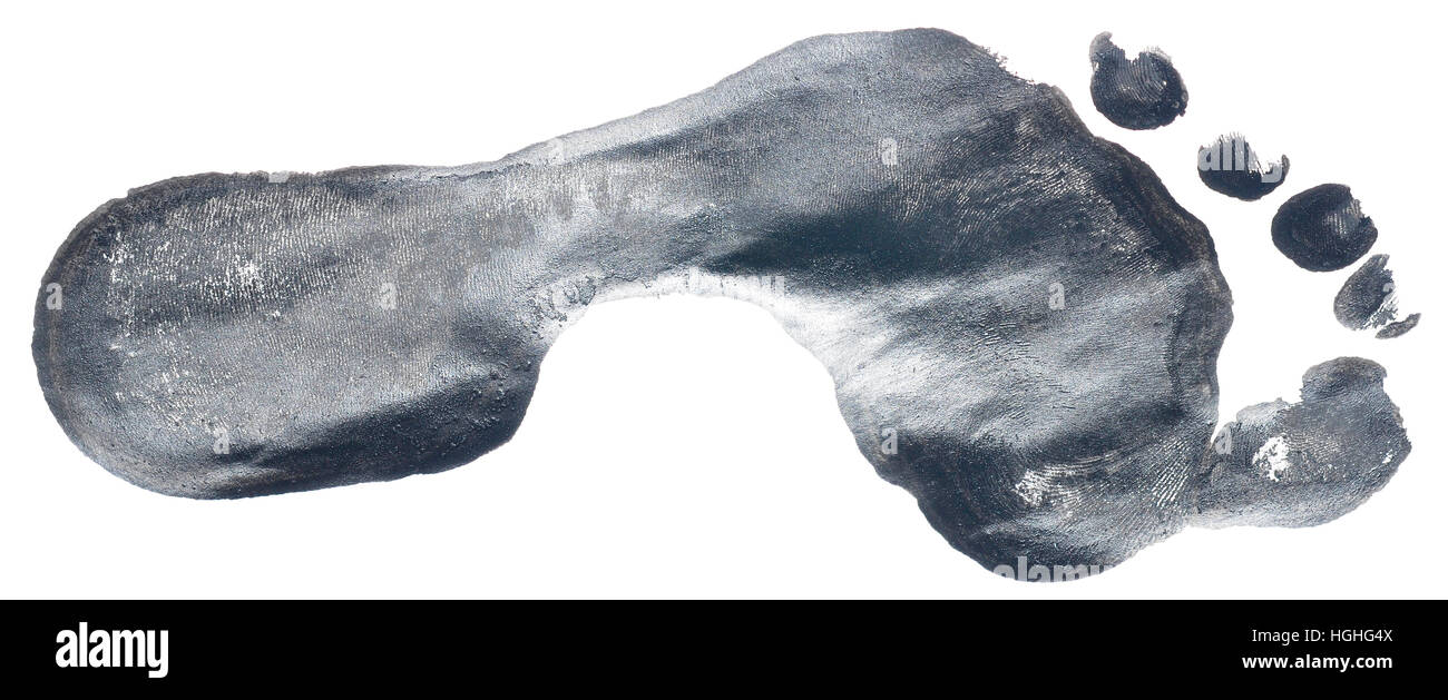 footprint isolated on a white background Stock Photo - Alamy
