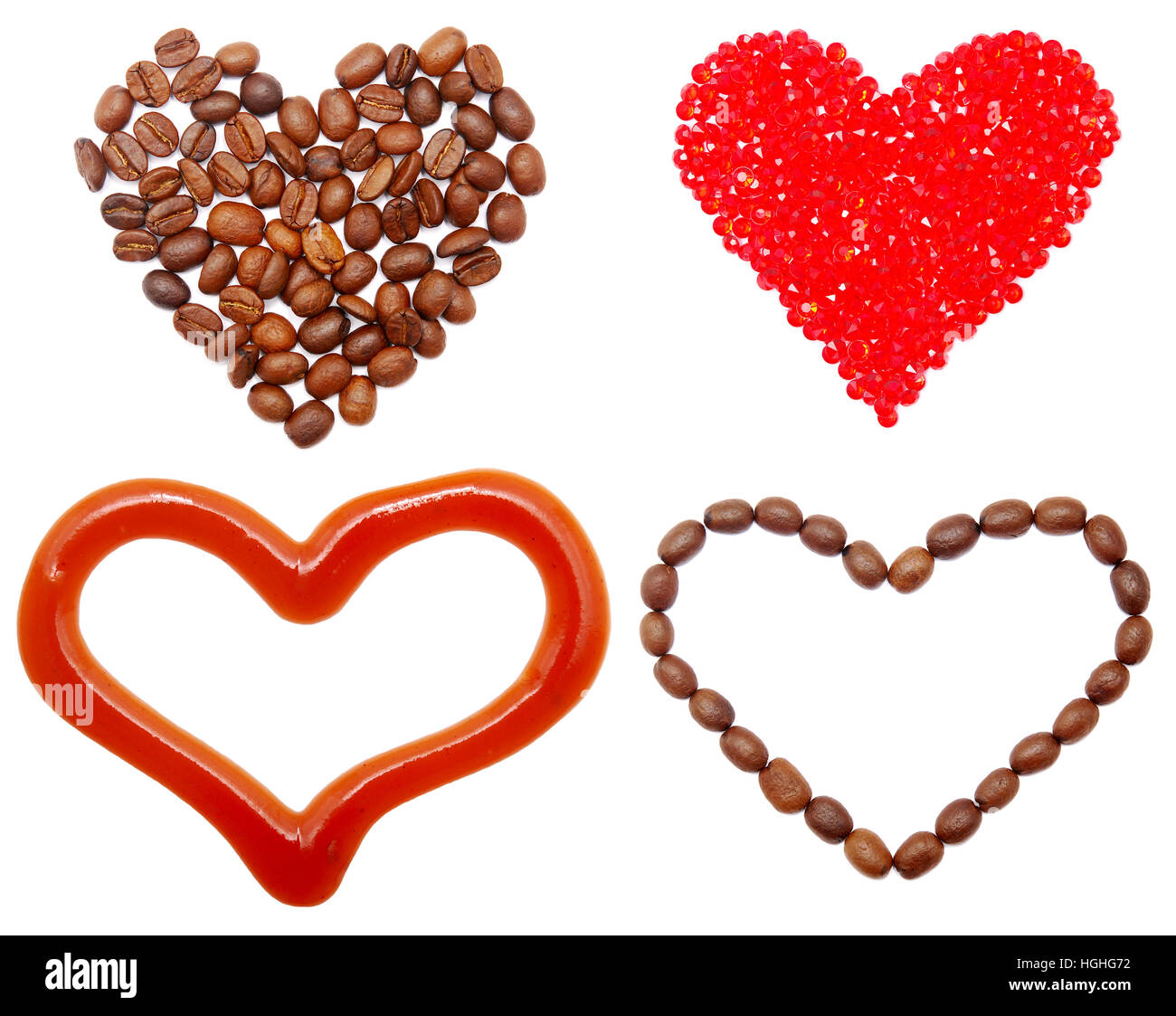 group of hearts isolated on white Stock Photo - Alamy