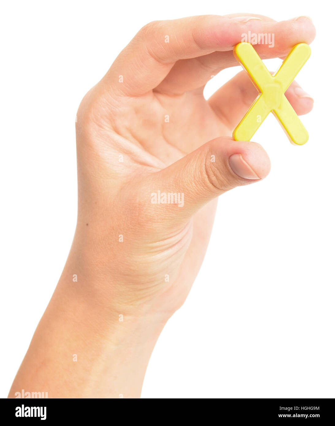 the letter X in a hand isolated on white background Stock Photo - Alamy