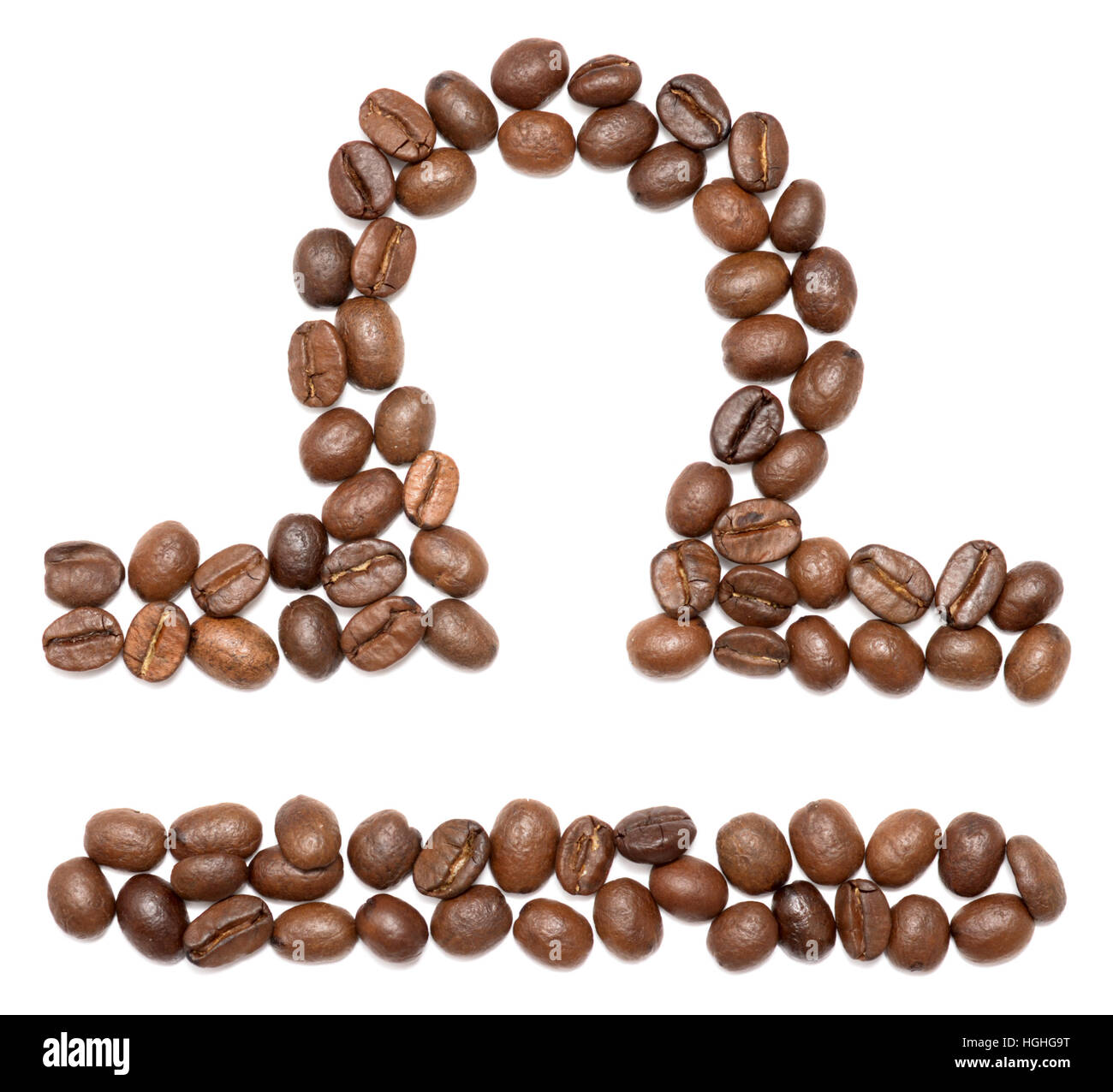 libra (zodiac sign) of coffee beans isolated on white Stock Photo - Alamy