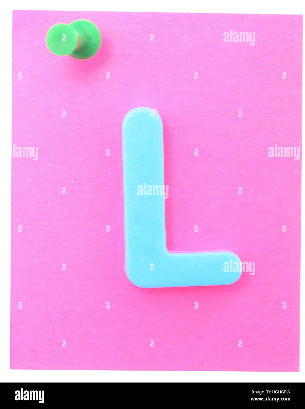 note with letter on clerical pin isolated on white Stock Photo - Alamy