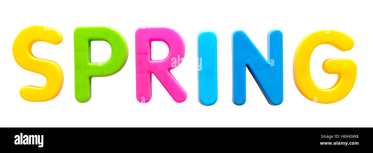 SPRING isolated on white background Stock Photo - Alamy