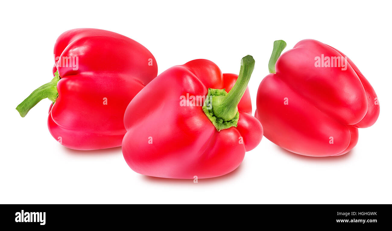 Red pepper isolated on a white background Stock Photo - Alamy