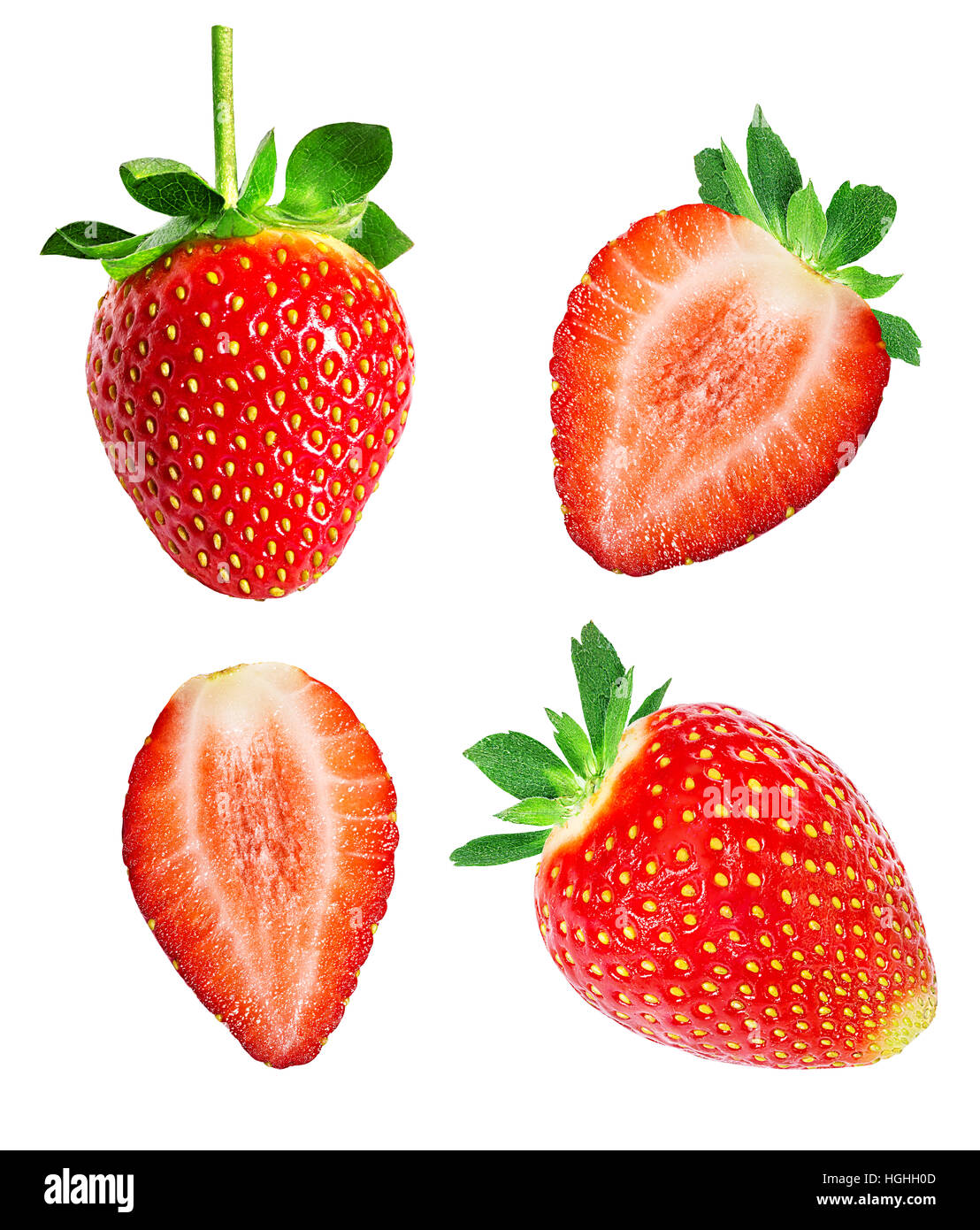Strawberry on white background Stock Photo - Alamy