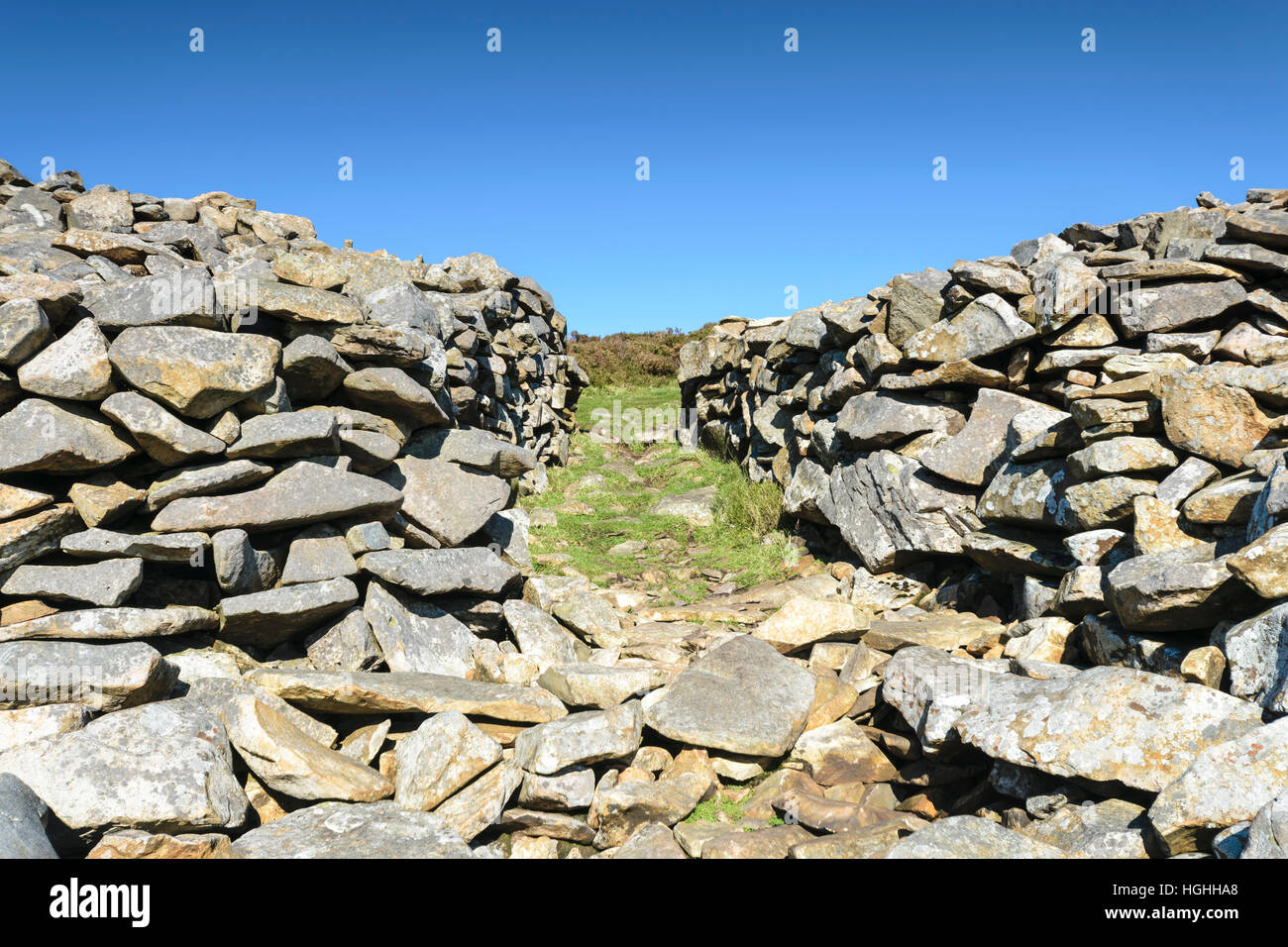 Tre'r Ceiri Ancient Iron age Hill fort from the Llyn coastal path ...