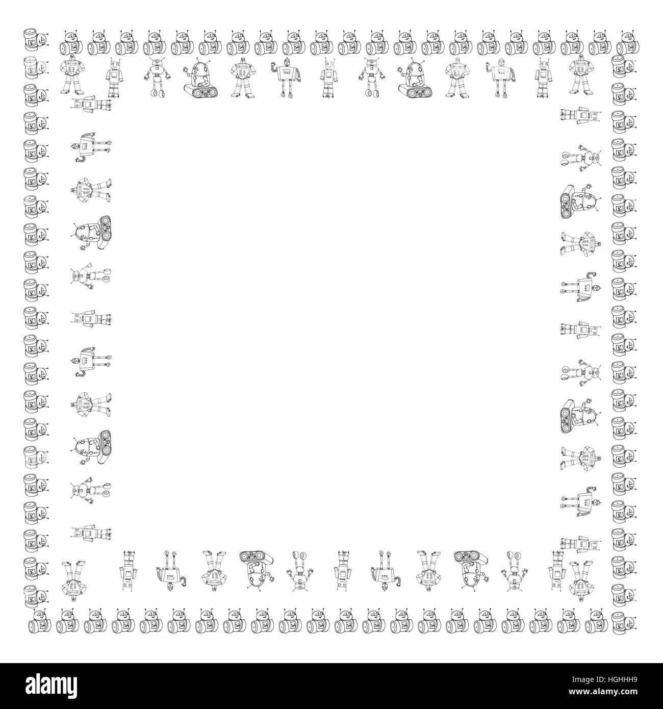 Robot doodle frame Stock Vector Image & Art - Alamy