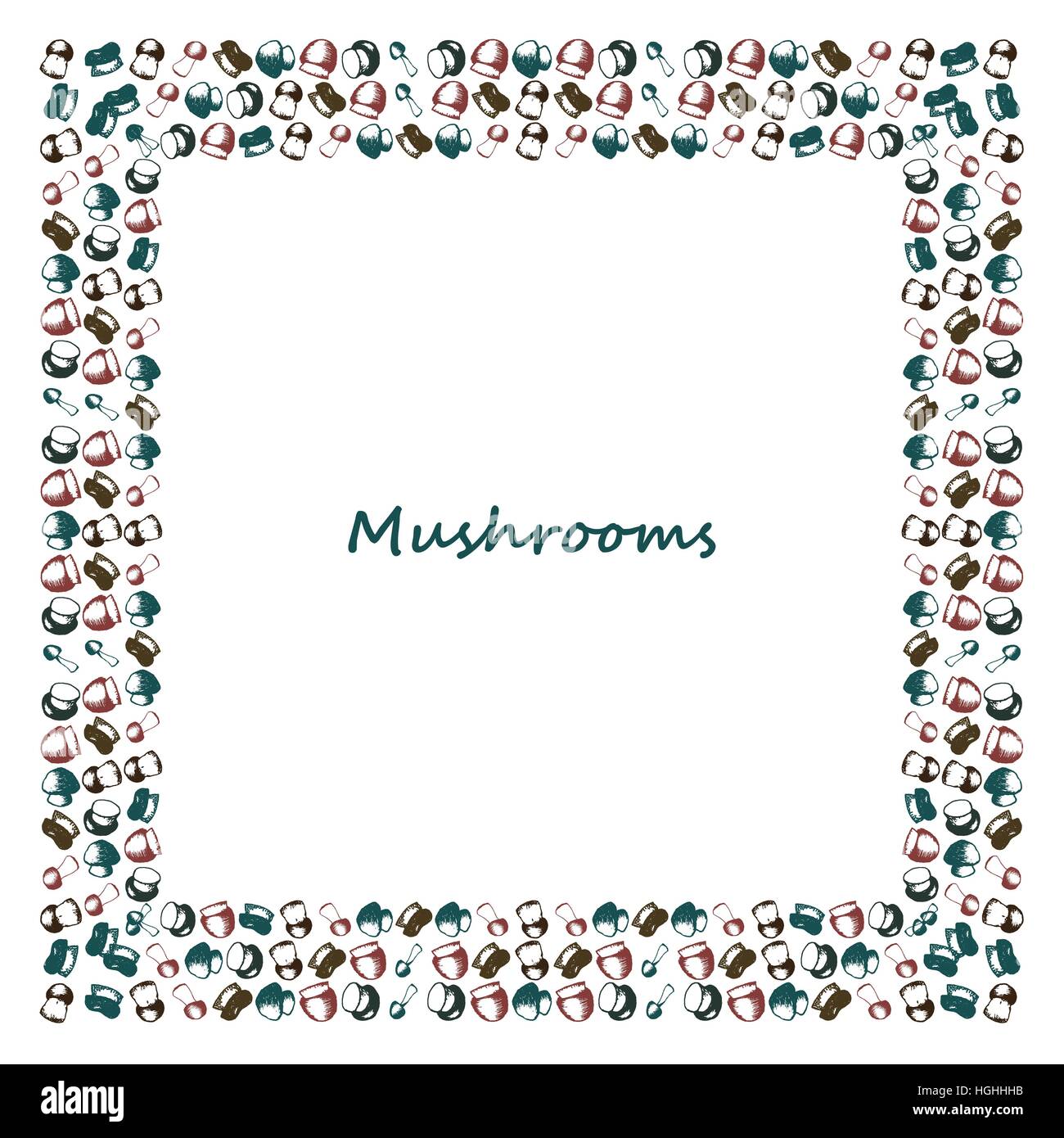 Mushrooms arranged in frame Stock Vector Image & Art - Alamy