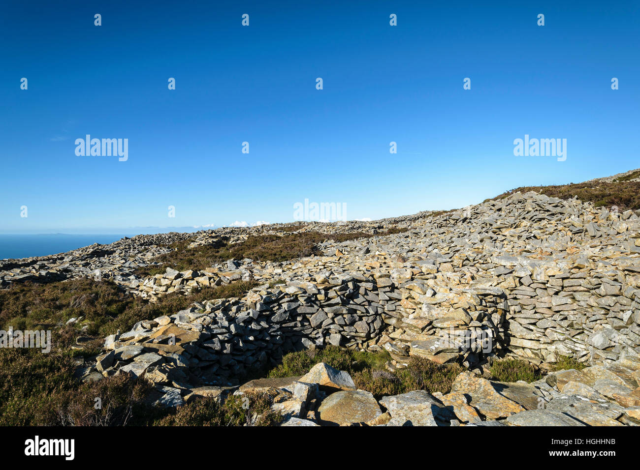 Tre'r Ceiri Ancient Iron age Hill fort from the Llyn coastal path ...