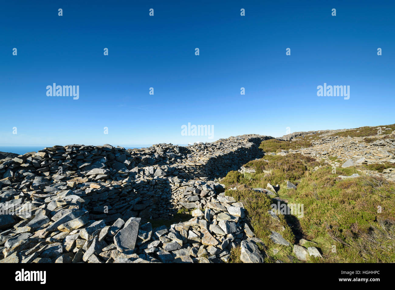 Tre'r Ceiri Ancient Iron age Hill fort from the Llyn coastal path ...
