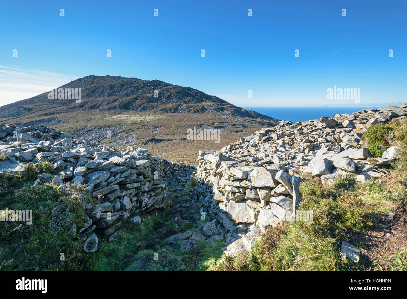 Tre'r Ceiri Ancient Iron age Hill fort from the Llyn coastal path ...