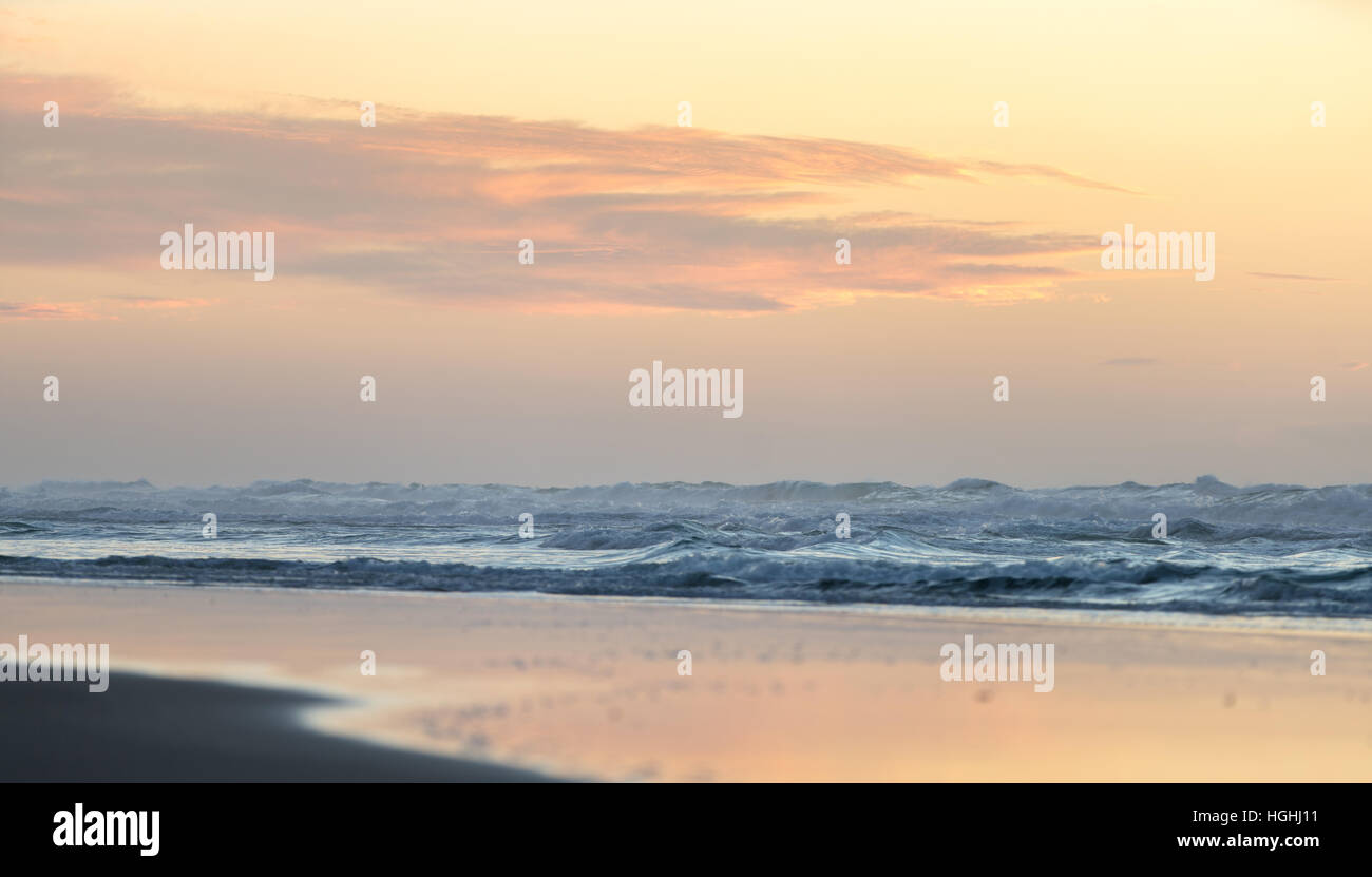 the landscape sea waves on sunset background Stock Photo - Alamy