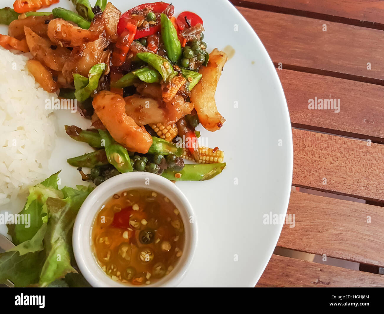 Close-up:Fried Drunken Fish served with spicy sauce Stock Photo - Alamy