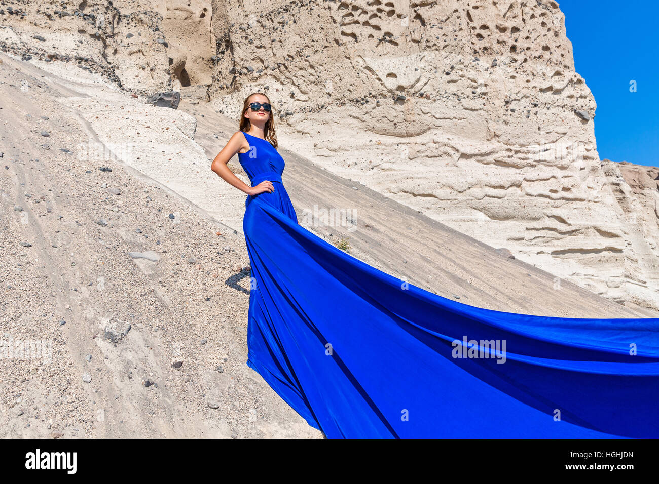Beauty in blue dress hi-res stock photography and images - Alamy
