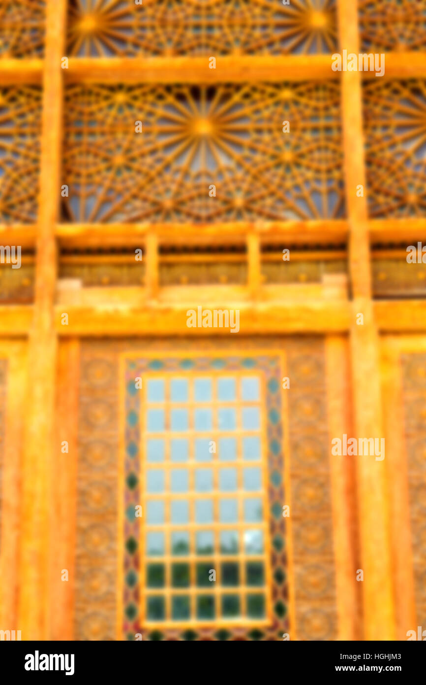 blur in iran shiraz the old persian architecture window and glass in ...