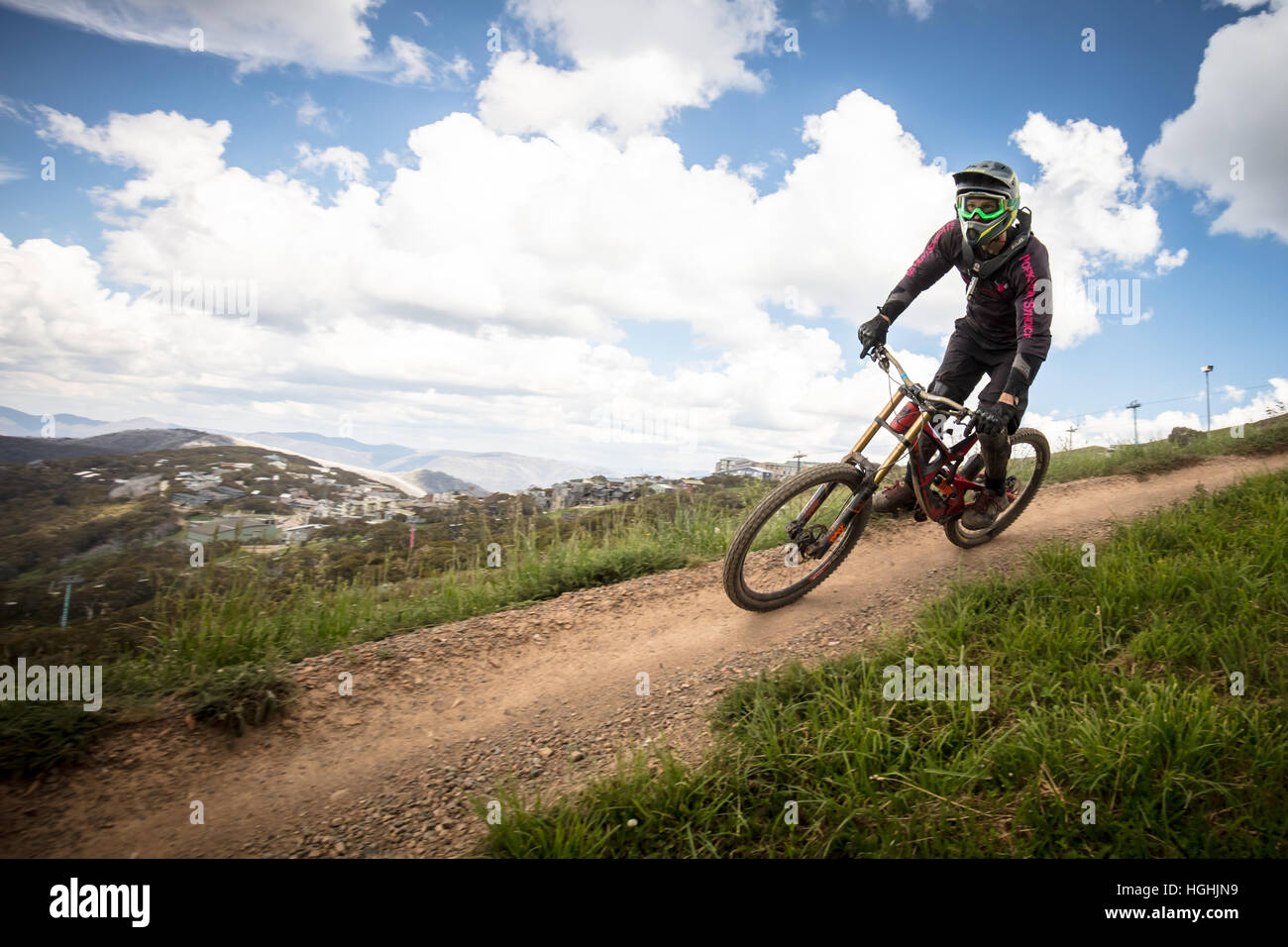 Mountain Bike Riders at Mt Buller Stock Photo - Alamy