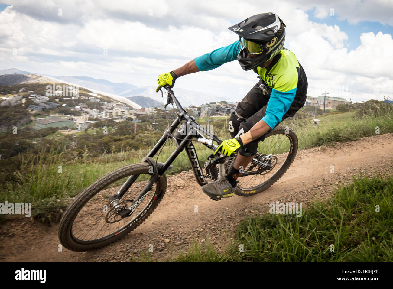 Mountain Bike Riders at Mt Buller Stock Photo - Alamy